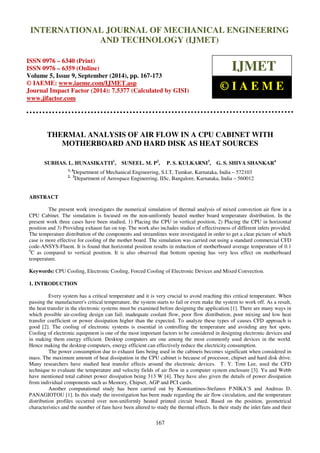 THERMAL ANALYSIS OF AIR FLOW IN A CPU CABINET WITH MOTHERBOARD AND HARD ...