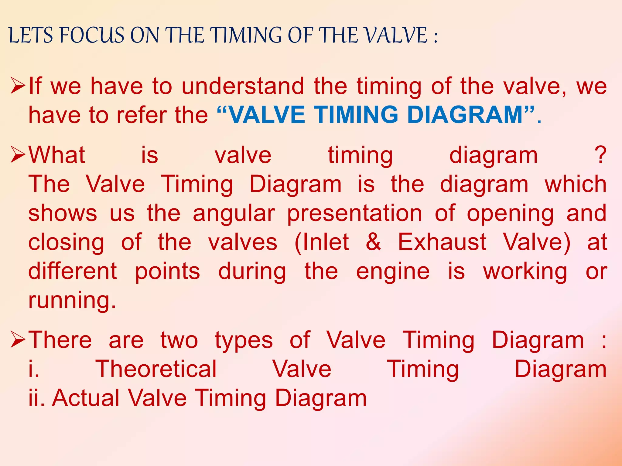 Thermal ii (ppt on valve timing diagram for four stroke si engine) | PPTX