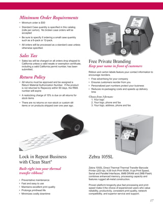 REPACORP: Thermal Transfer Ribbons Catalog | PDF