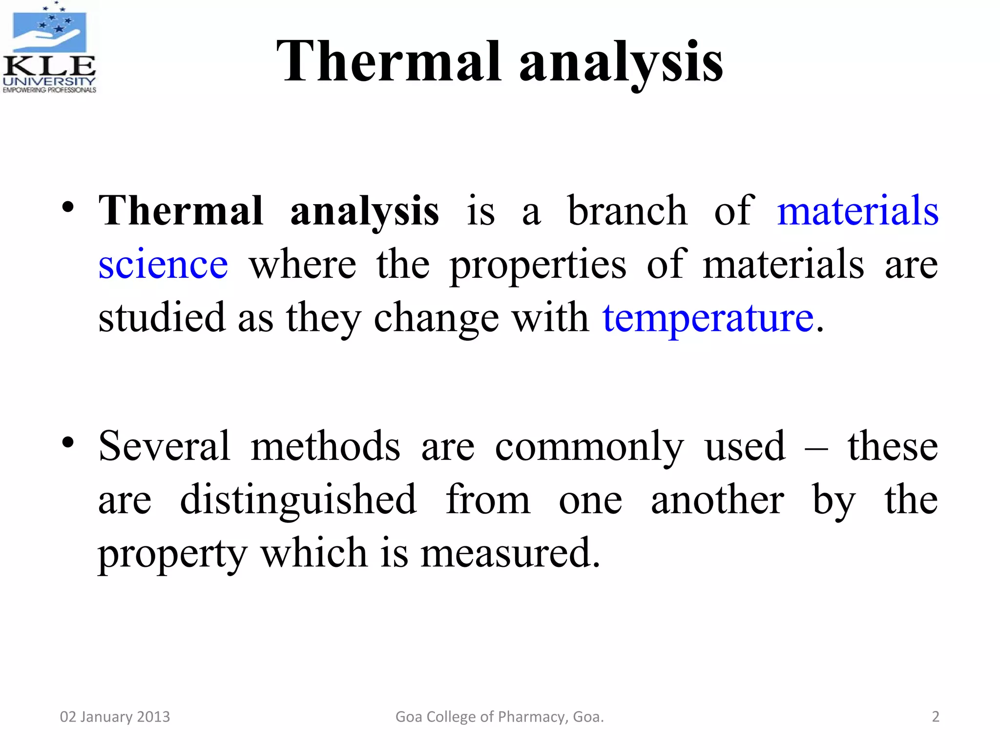 Thermal analysis | PPT
