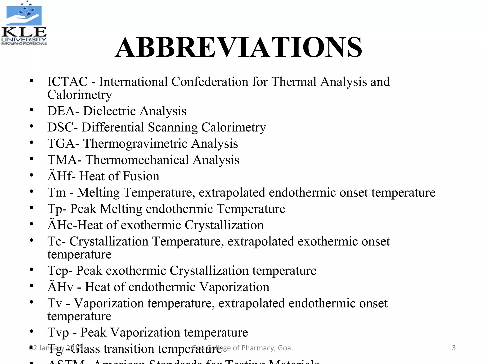 Thermal analysis | PPT