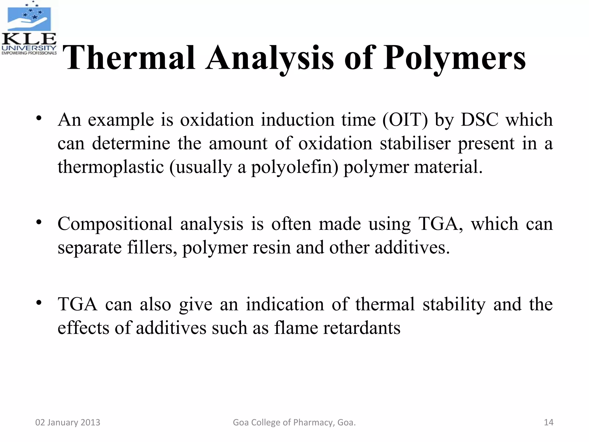 Thermal analysis