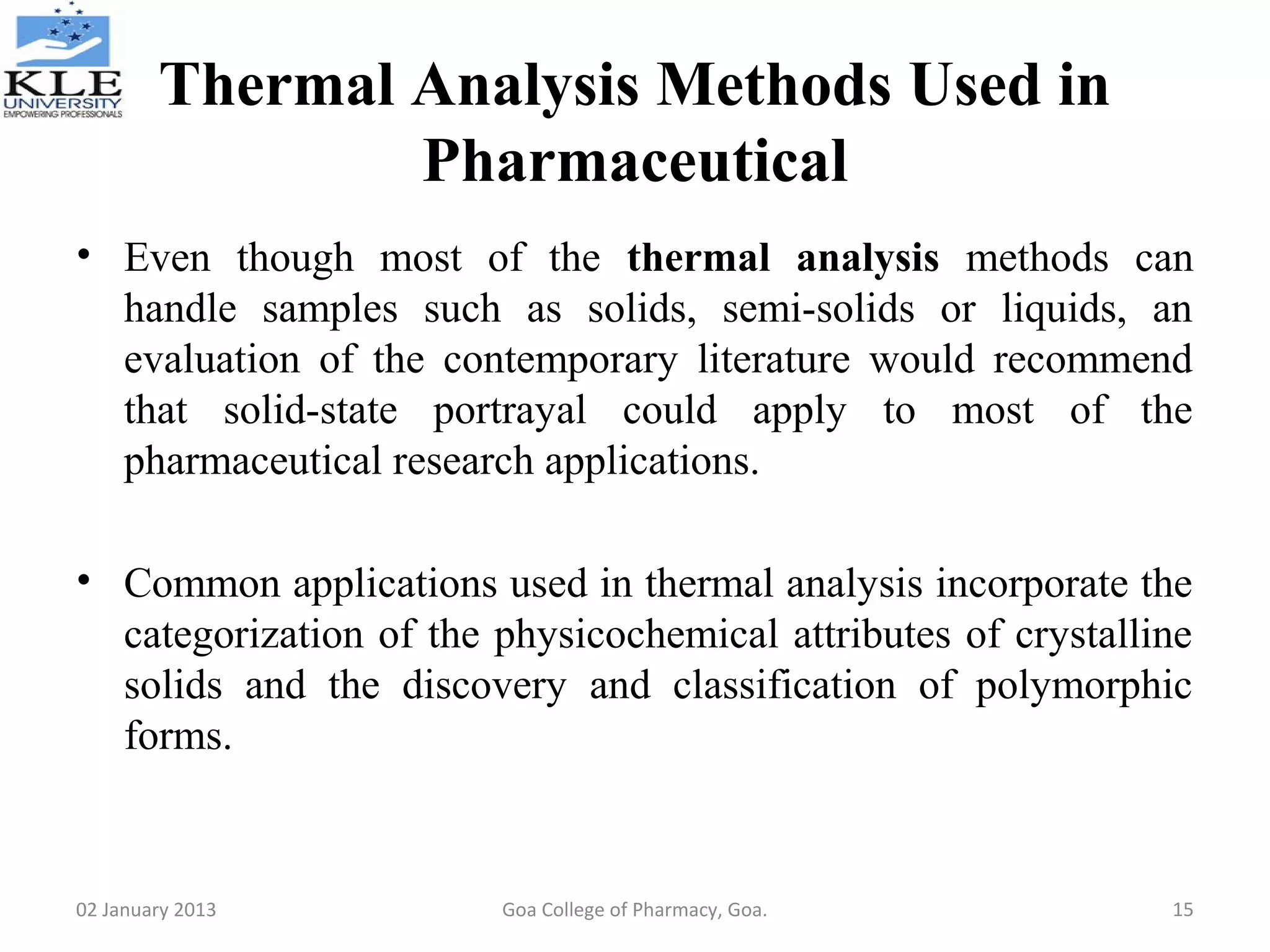 Thermal analysis