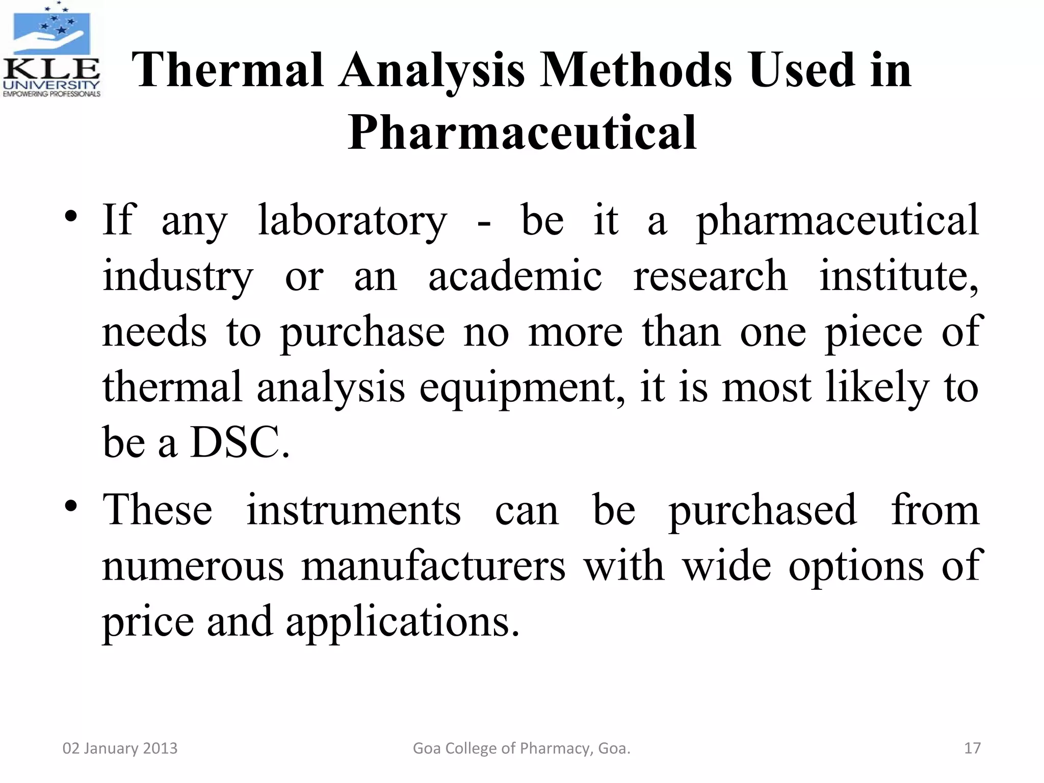 Thermal analysis