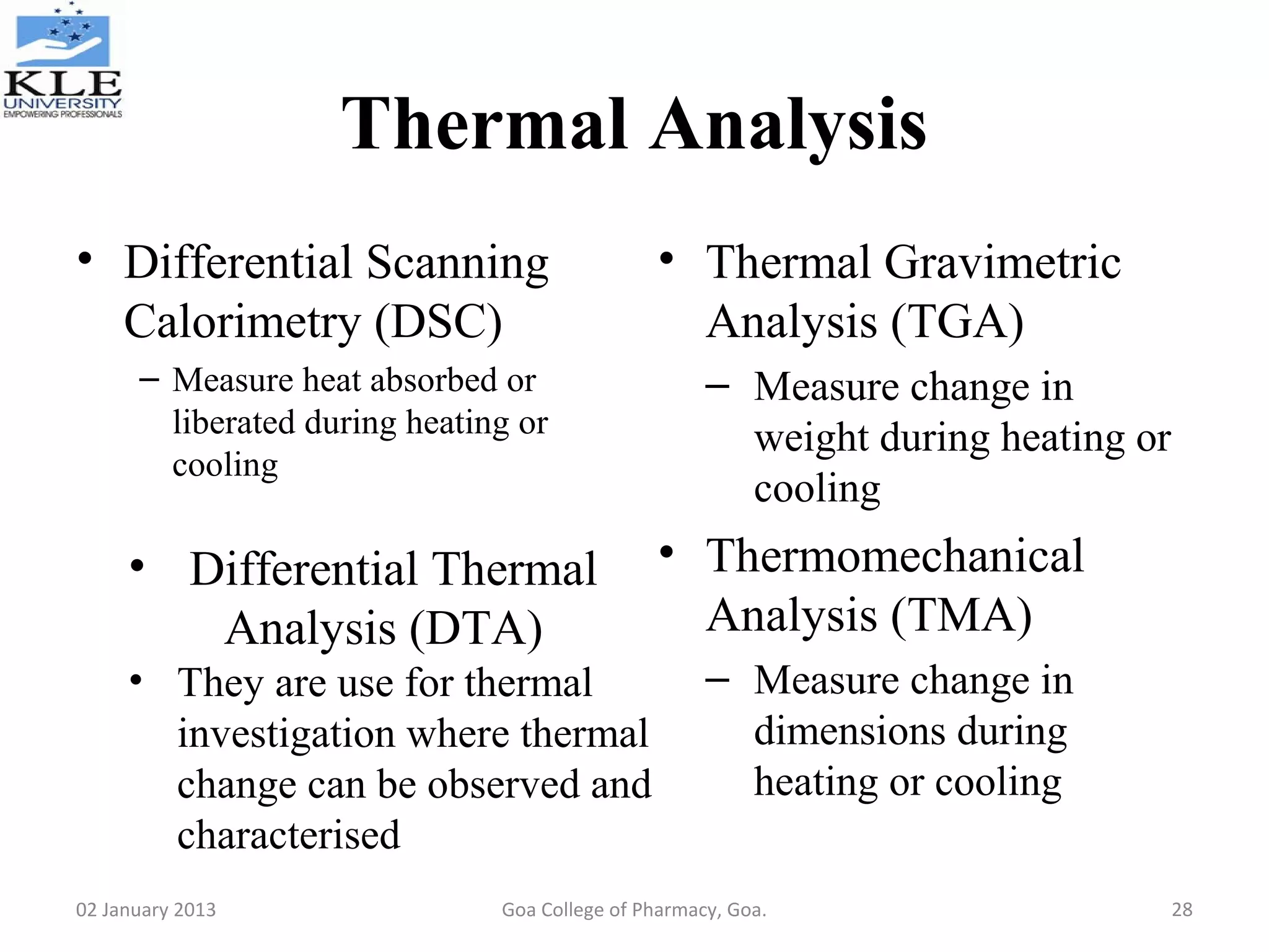 Thermal analysis
