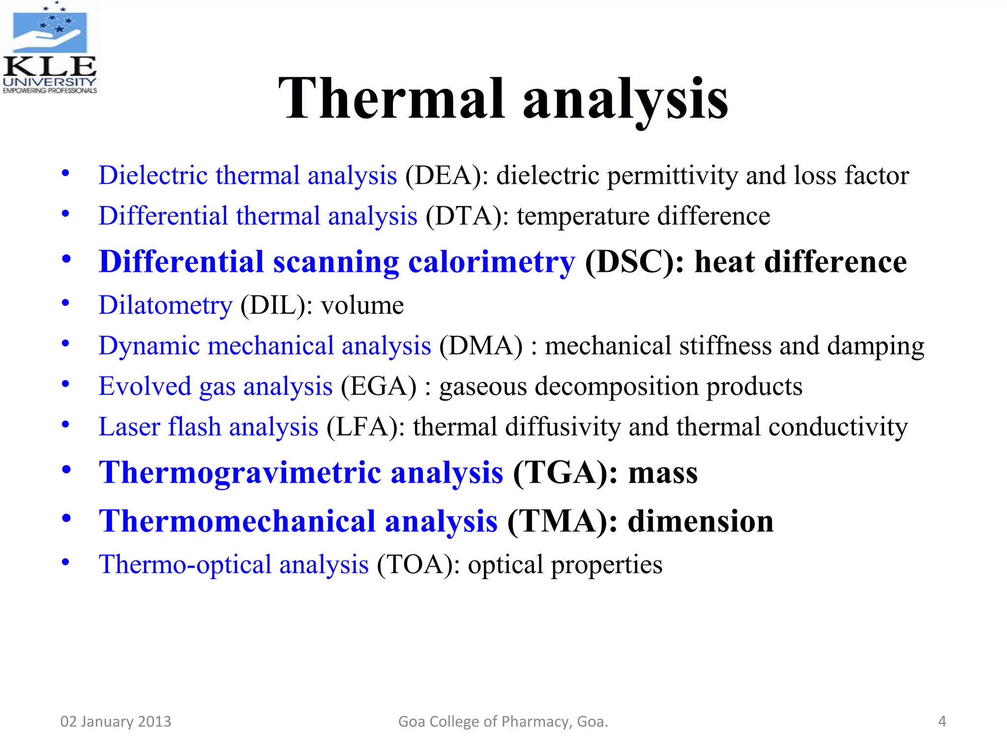Thermal analysis
