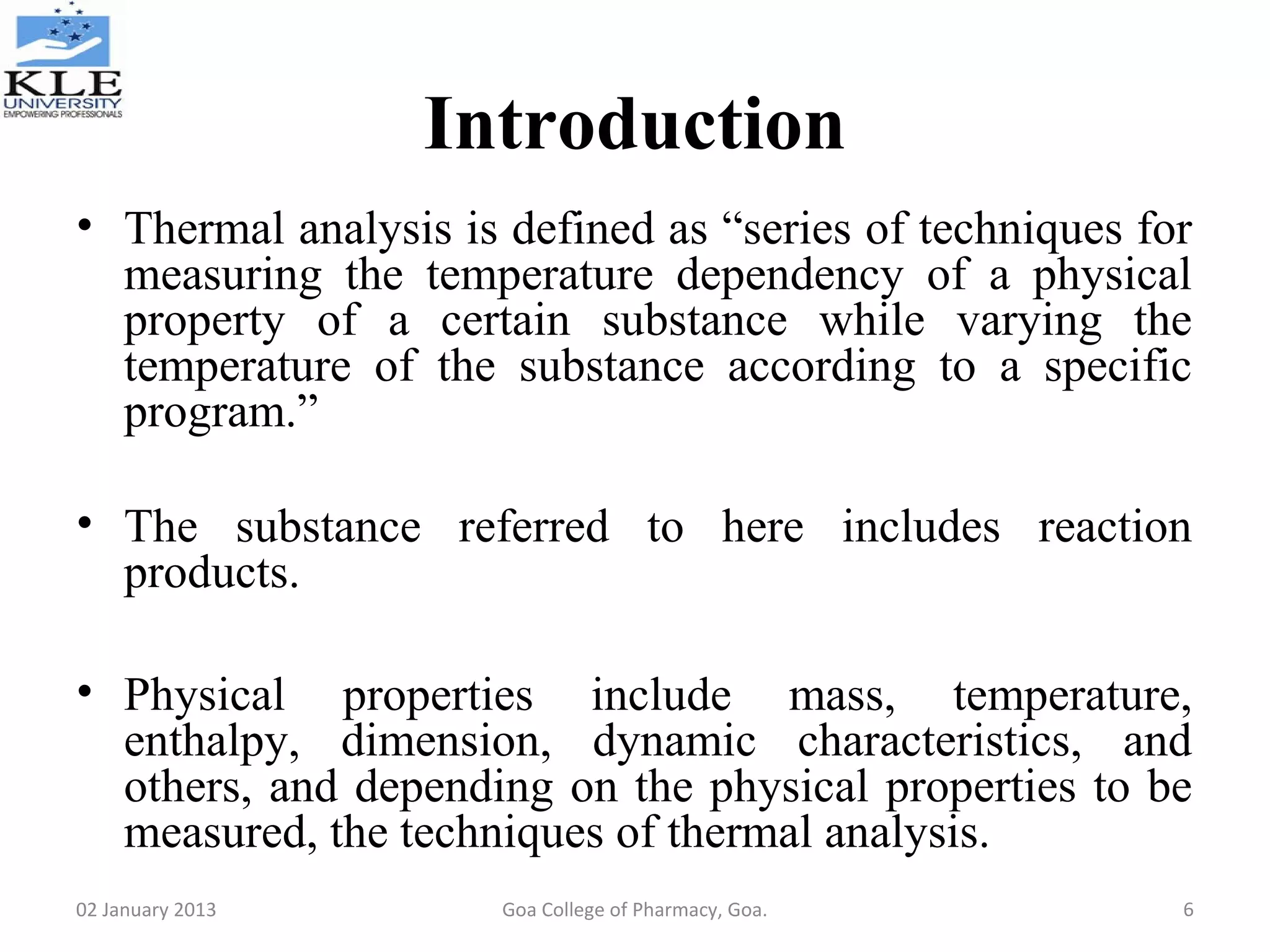 Thermal analysis