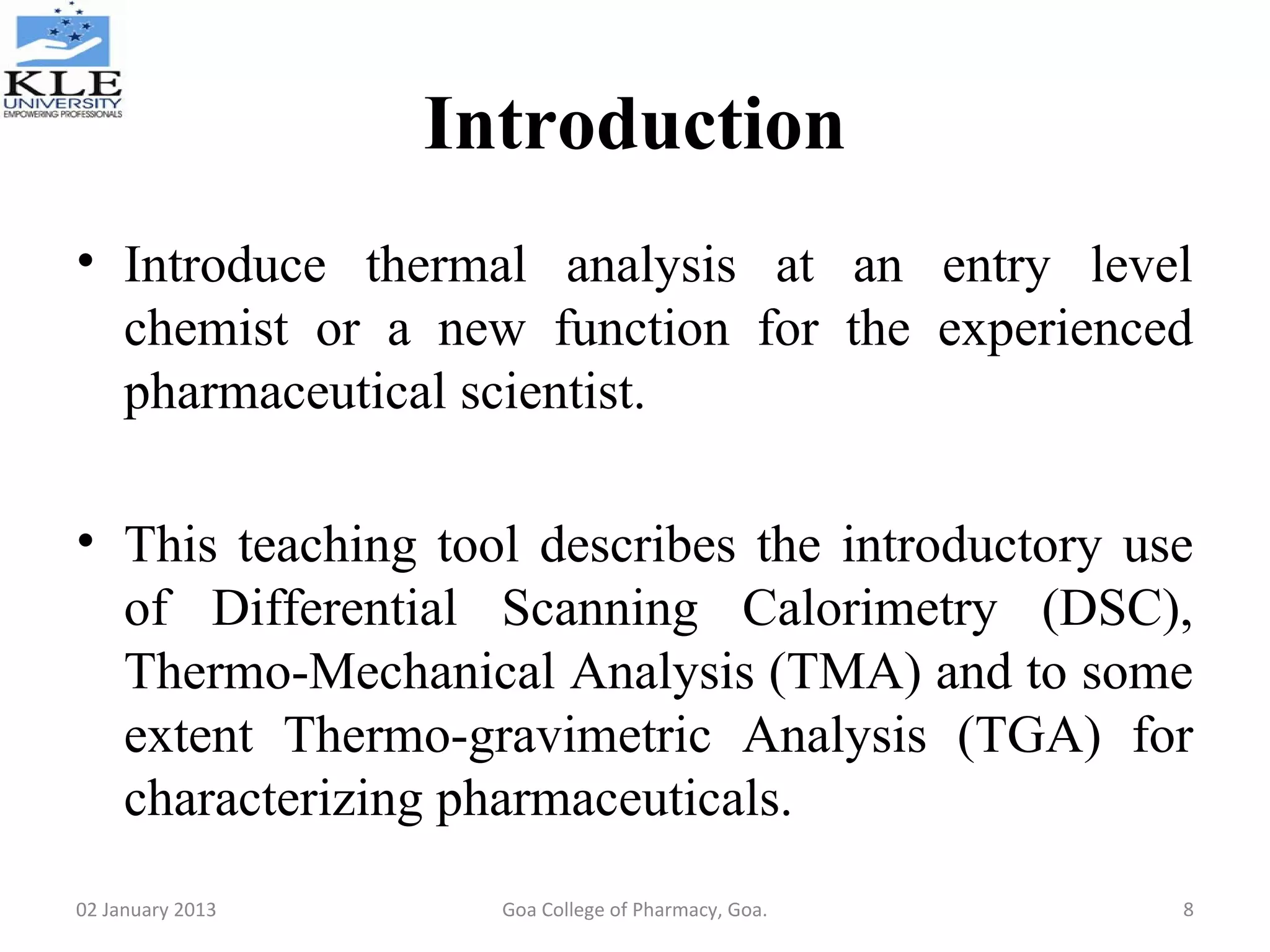 Thermal analysis