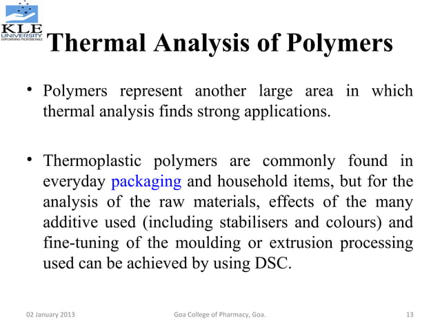 Thermal analysis | PPT