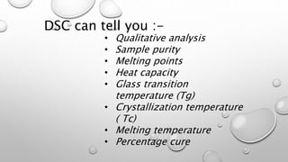 Basic Polymer identification and DSC and TGA analysis | PPTX