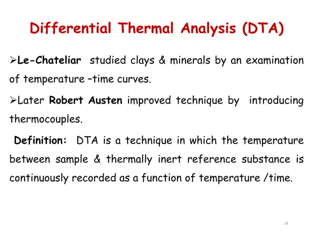 Thermal analysis - TGA & DTA | PPTX | Chemistry | Science
