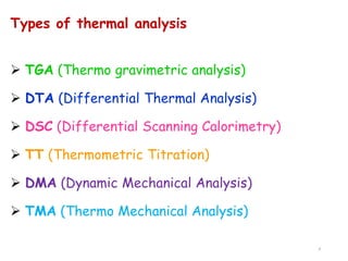 Thermal analysis - TGA & DTA | PPTX
