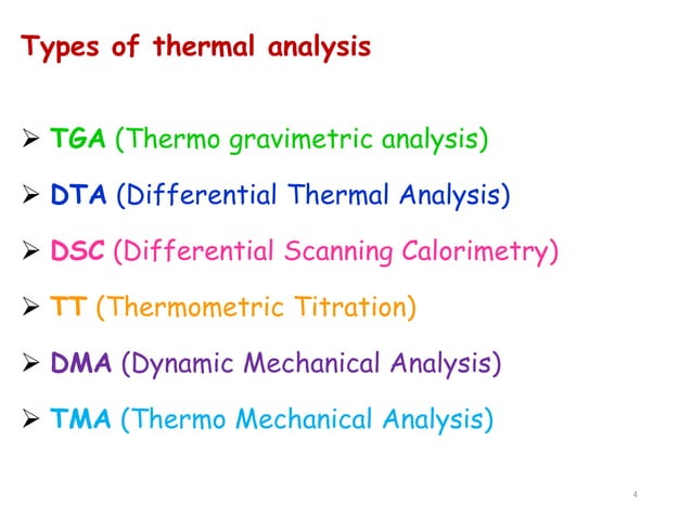Thermal analysis - TGA & DTA | PPTX | Chemistry | Science