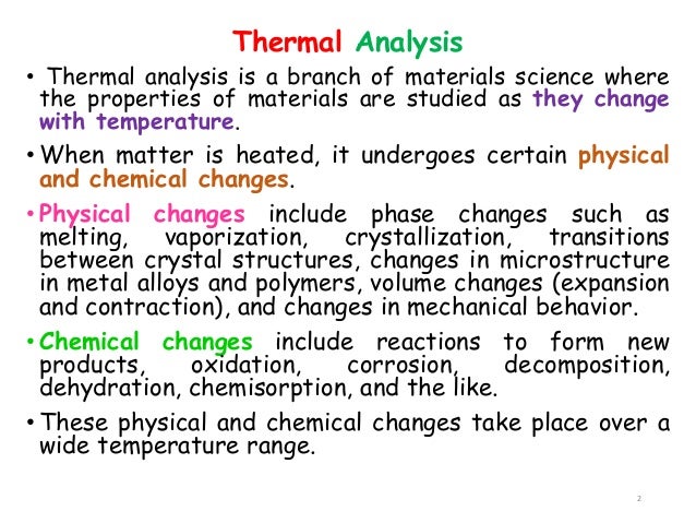 Thermal analysis - TGA & DTA Thermal analysis - TGA & DTA