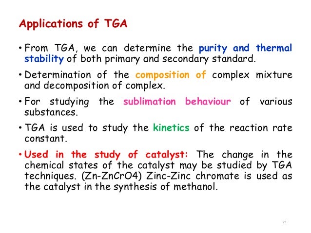 Thermal analysis - TGA & DTA Thermal analysis - TGA & DTA