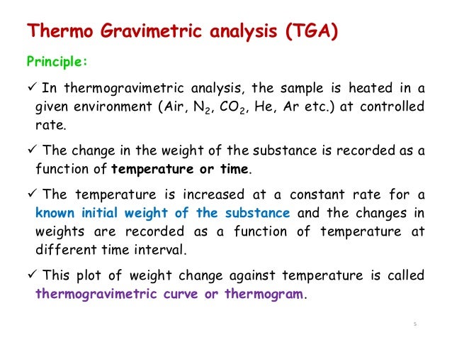 Thermal analysis - TGA & DTA Thermal analysis - TGA & DTA