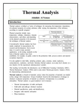 Thermal analysis assignment 2nd edition | PDF