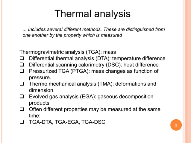 THERMAL ANALYICAL TECHNIQUES TGA-4238.pptx | Chemistry | Science