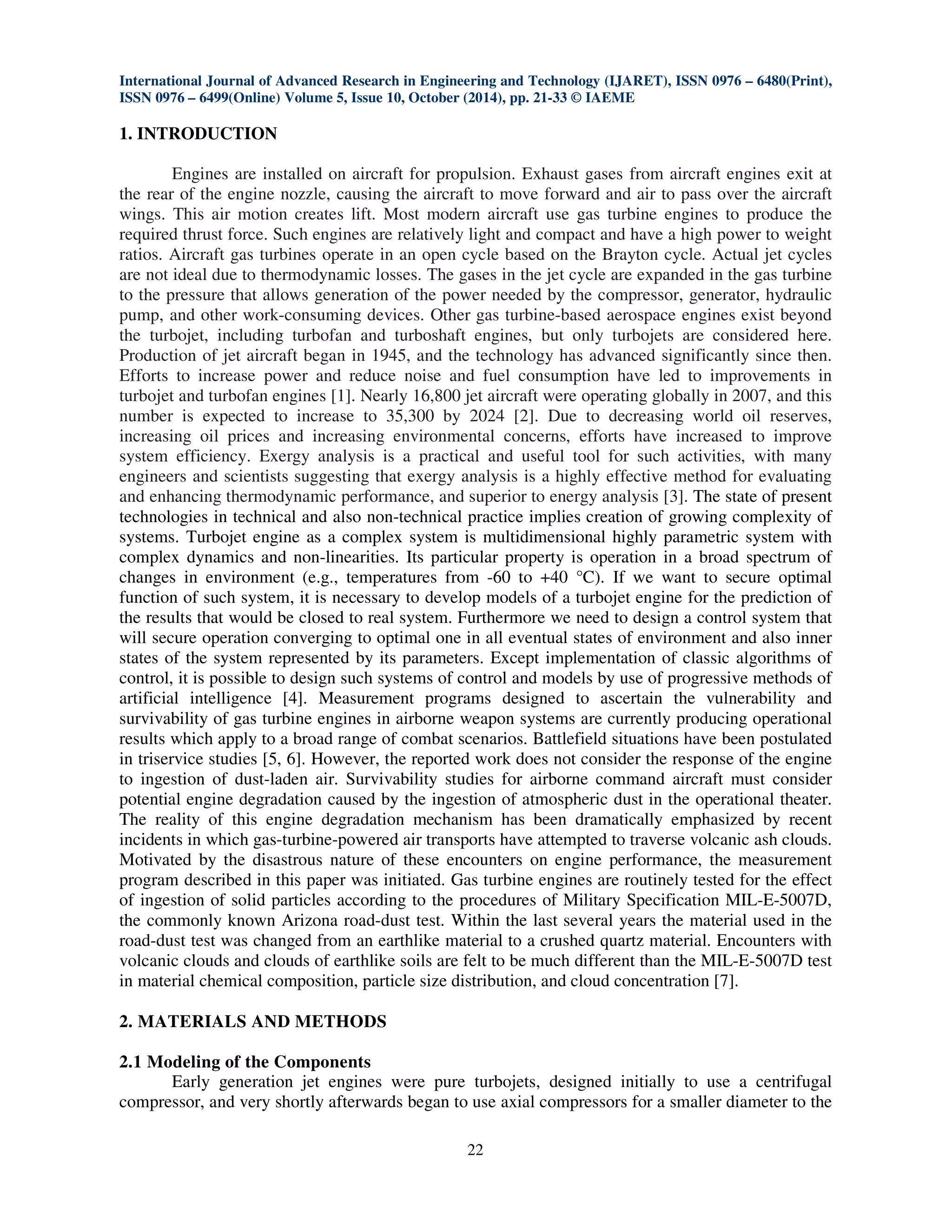 Thermal analysis of a gas turbine cycle for a turbojet engine | PDF