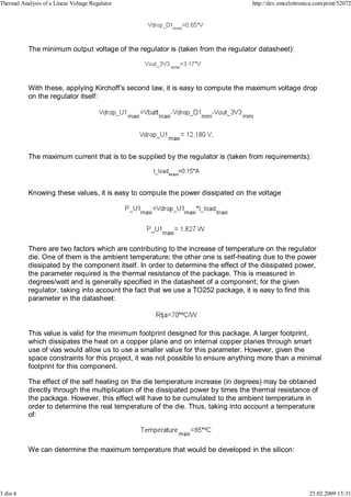 Thermal Analysis of a Linear Voltage Regulator | PDF