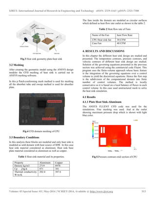 Thermal analysis of cpu with variable baseplate heat sink using cfd | PDF