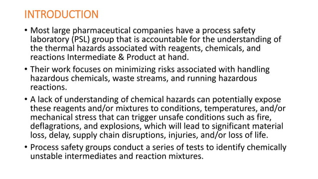 Thermal and Reaction Hazard Evaluation Processes and Techniques.pptx ...