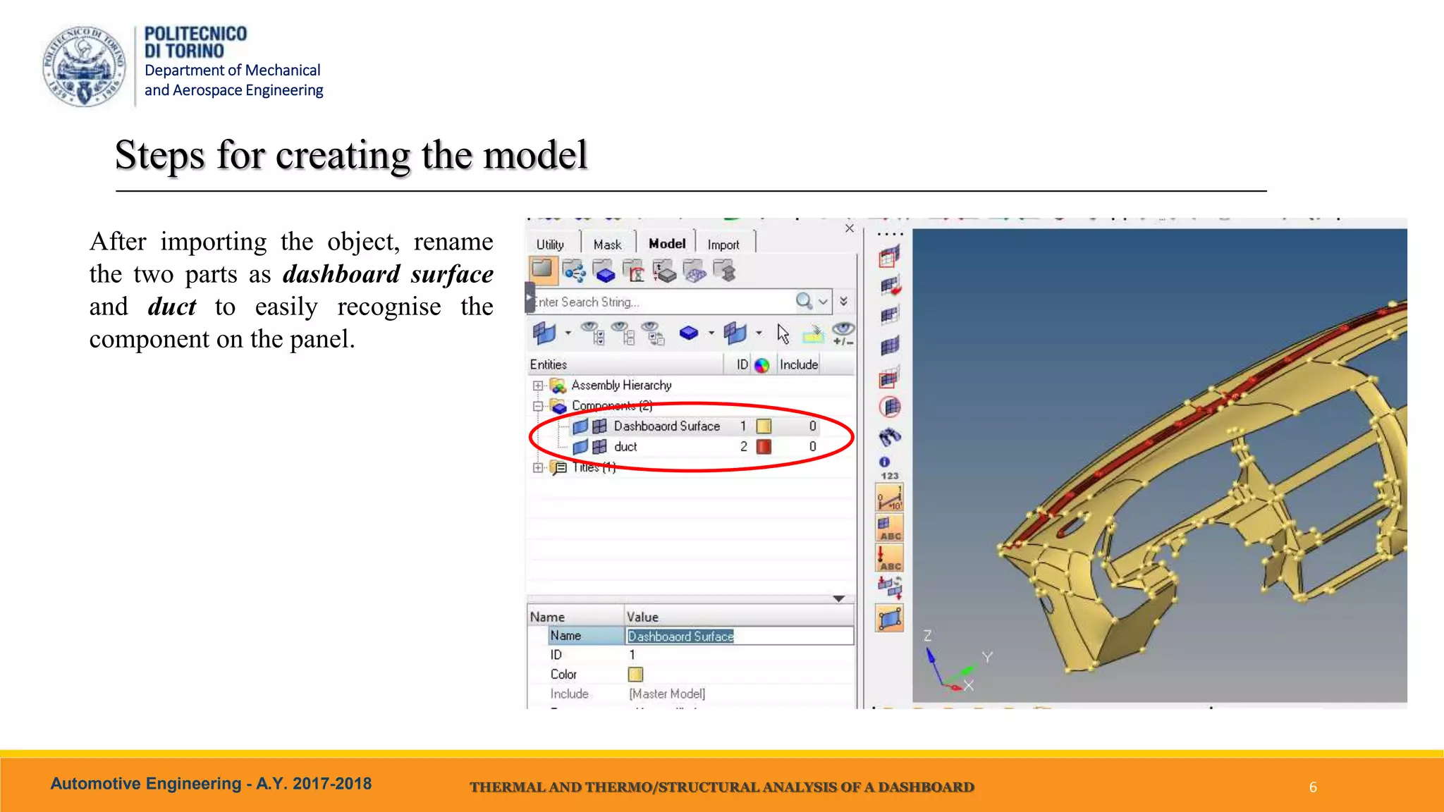 Thermal and thermo-structural analysis of a dashboard | PPTX
