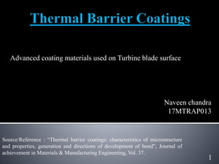 Thermal barrier coatings (TBC) | PPTX