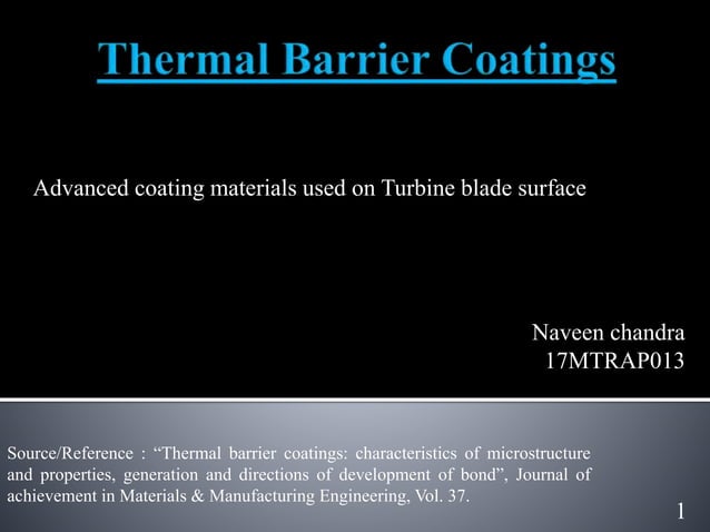 Thermal barrier coatings (TBC) | PPT