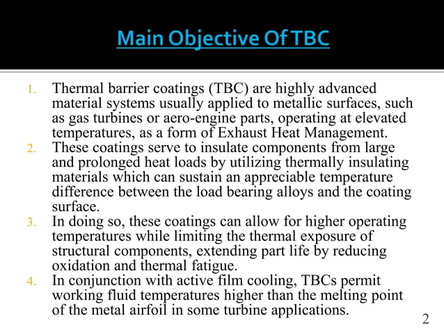 Thermal barrier coatings (TBC) | PPT