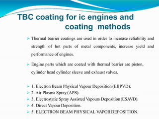Thermal barrier coating seminar | PPTX