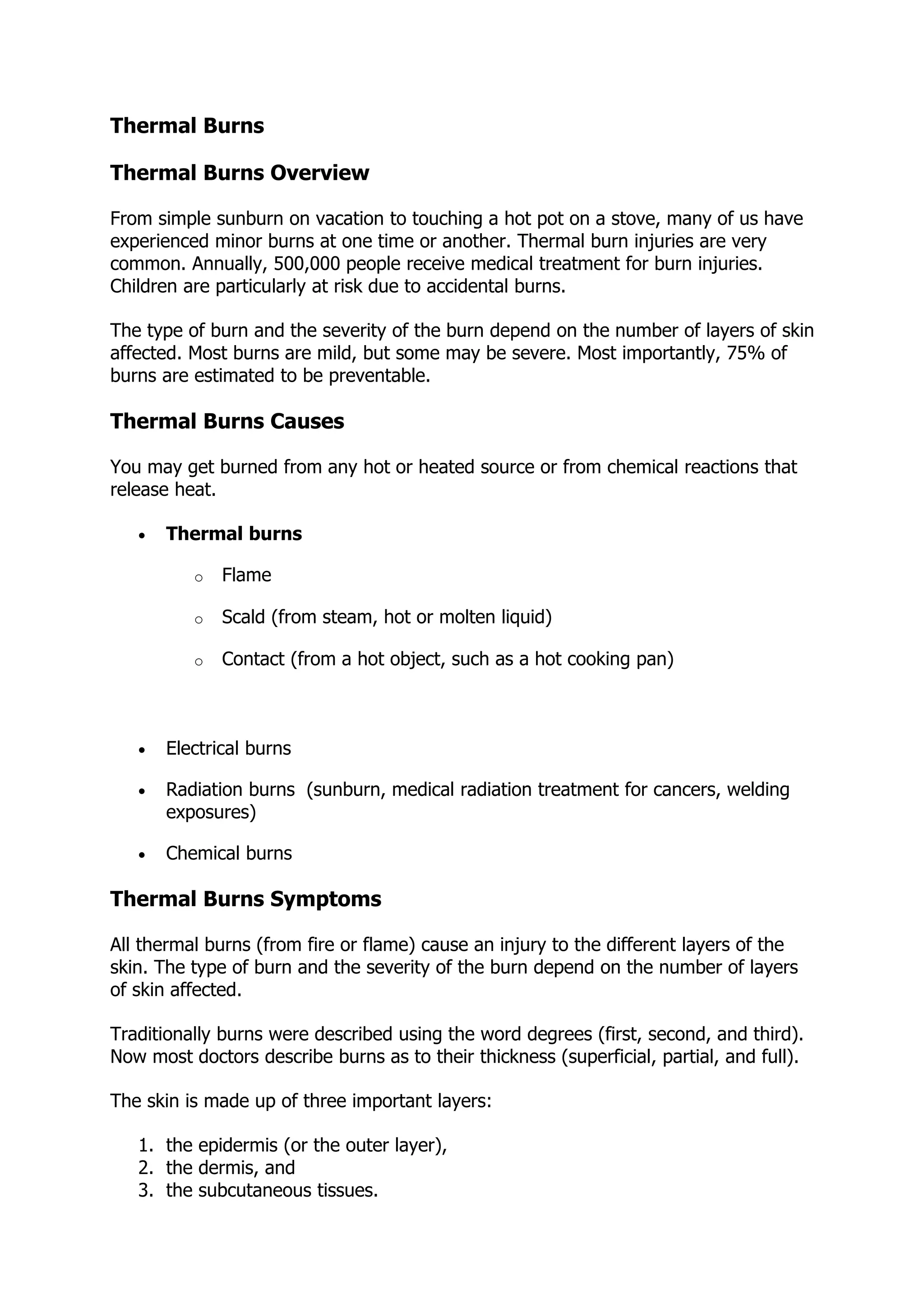 Thermal Burns | DOC