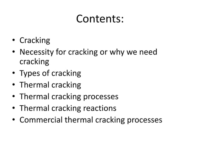 Thermal cracking | PPTX
