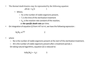 Thermal Death Kinetics and various Isotherms | PPTX