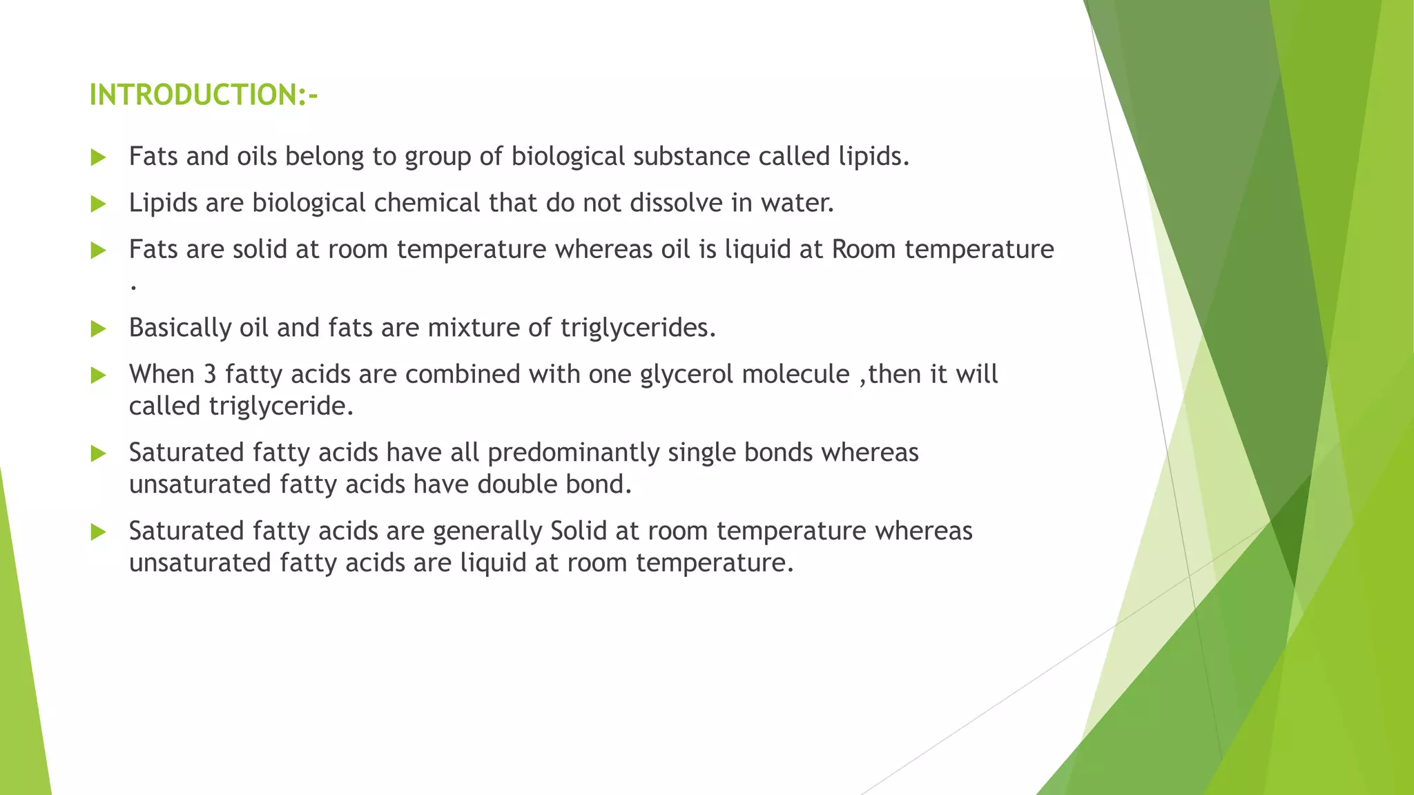 Thermal decomposition of fats & oil | PPTX