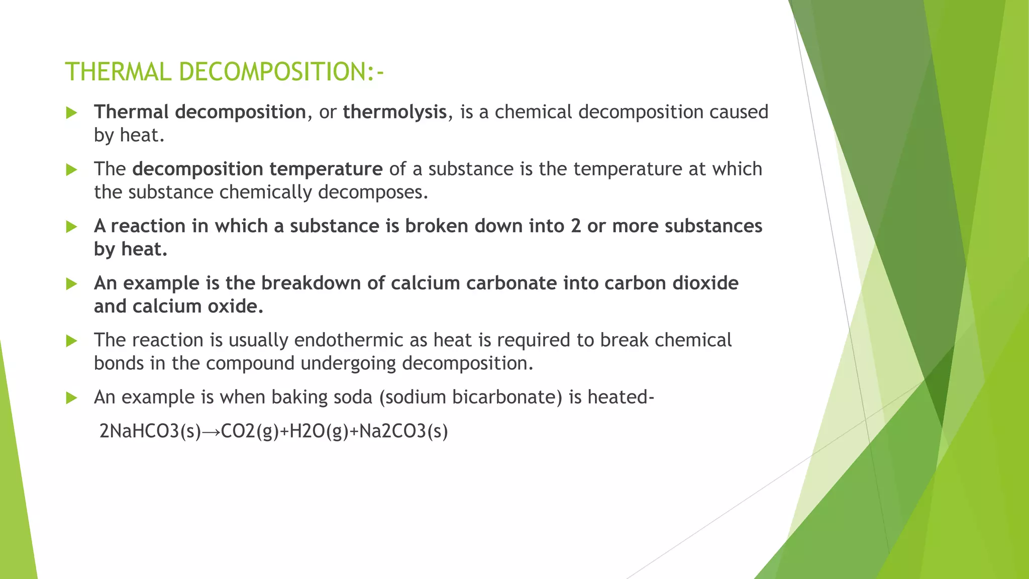 Thermal decomposition of fats & oil | PPTX