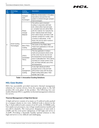 HCLT Whitepaper: Thermal Design and Management of Servers | PDF