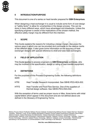 Thermal Design Margins for Heat Exchangers | PDF