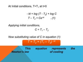 Thermal diffusuvity & newtons law of cooling | PPTX