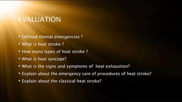 Thermal emergency med surg ppt | PPTX | First Aid | Injuries