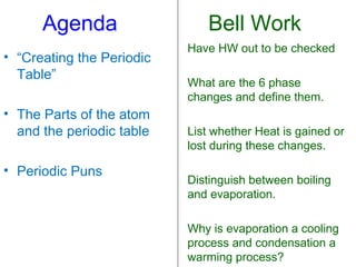 Thermal energy agenda and bellwork | PPT