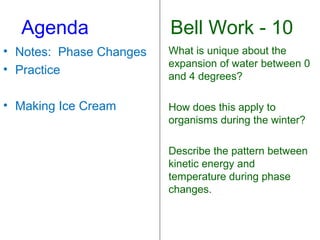 Thermal energy agenda and bellwork | PPT