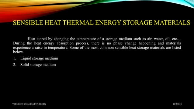 Thermal energy storage materials and systems for solar energy ...