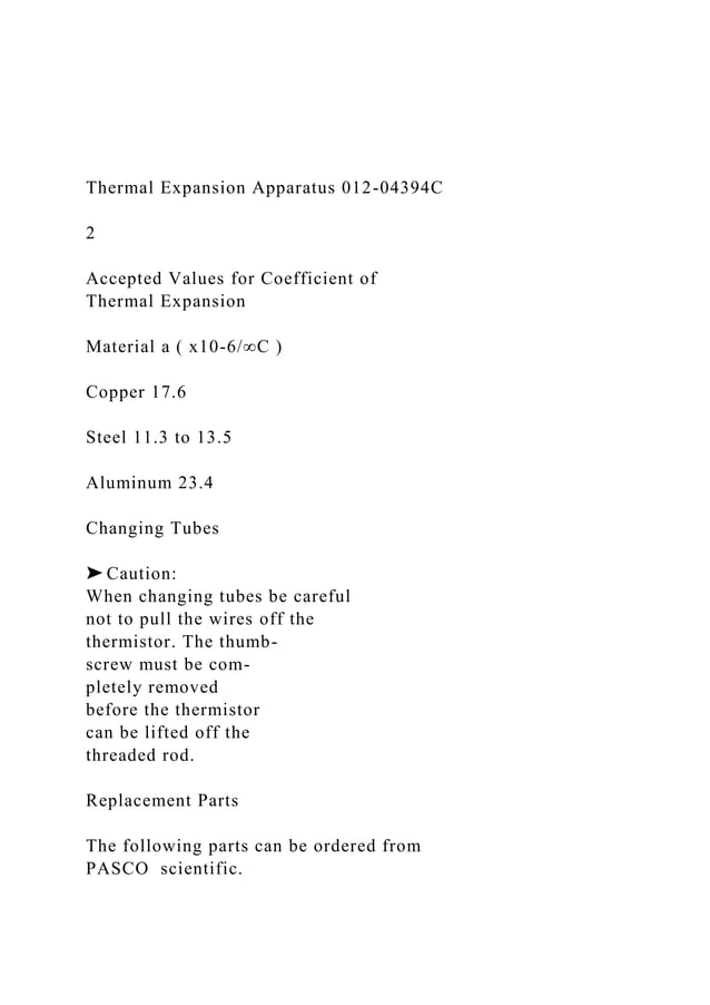 Thermal Expansion Apparatus 012-04394C2Accepted Values.docx