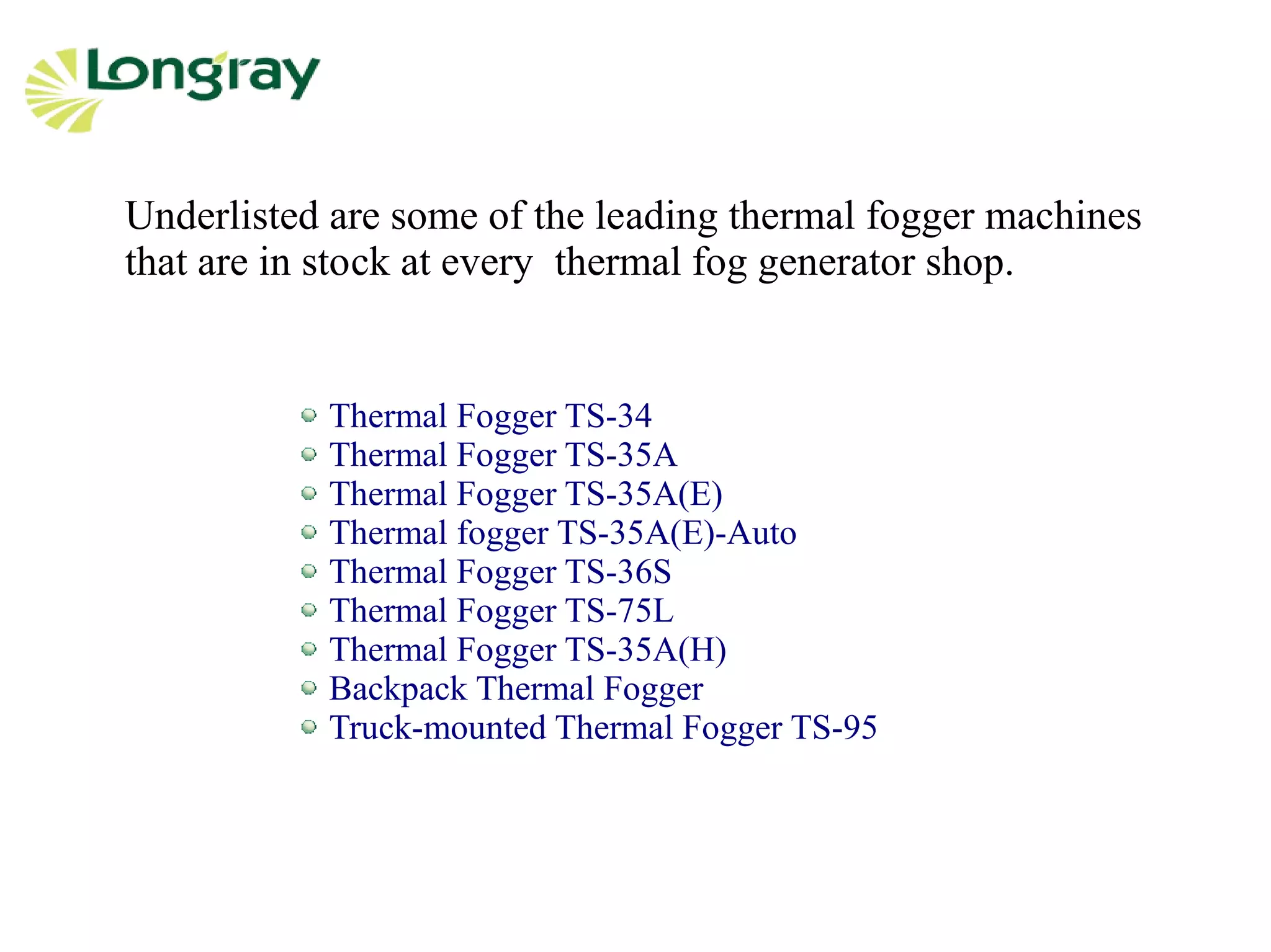Thermal fogging technology | PPT