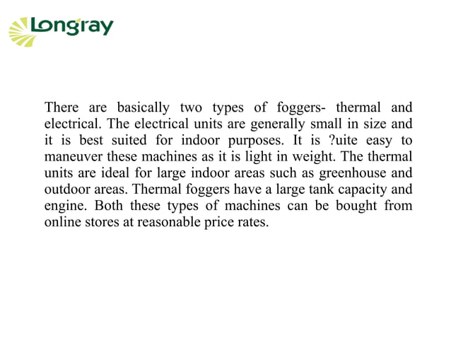 Thermal fogging technology | PPT | Weather | Science