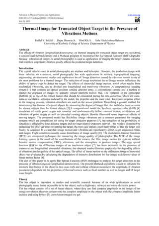 Thermal image for truncated object target in the presence of vibrations motions | PDF