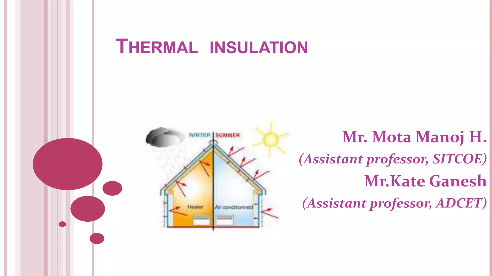 Thermal insulation of building | PPTX