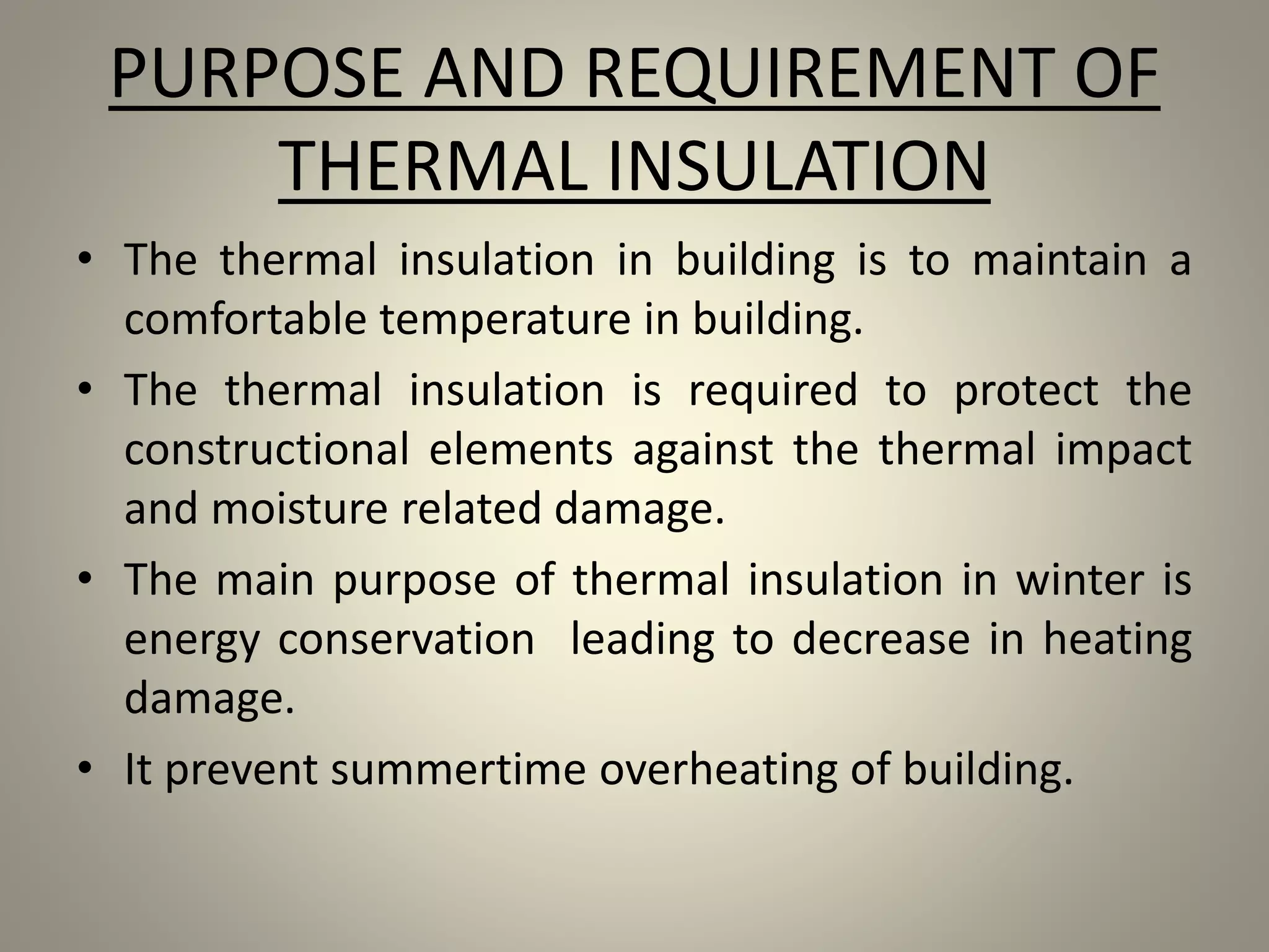 Thermal insulation materilials and its application | PPTX