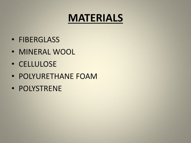 Thermal insulation materilials and its application | PPTX